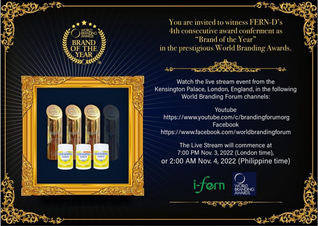 Fern-D World Branding Awards 2022 - i-Fernhealth Vitamins
